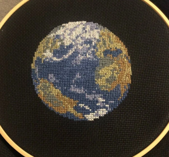 SPace cross stitch pattern, Planet earth cross stitch patter - Inspire ...