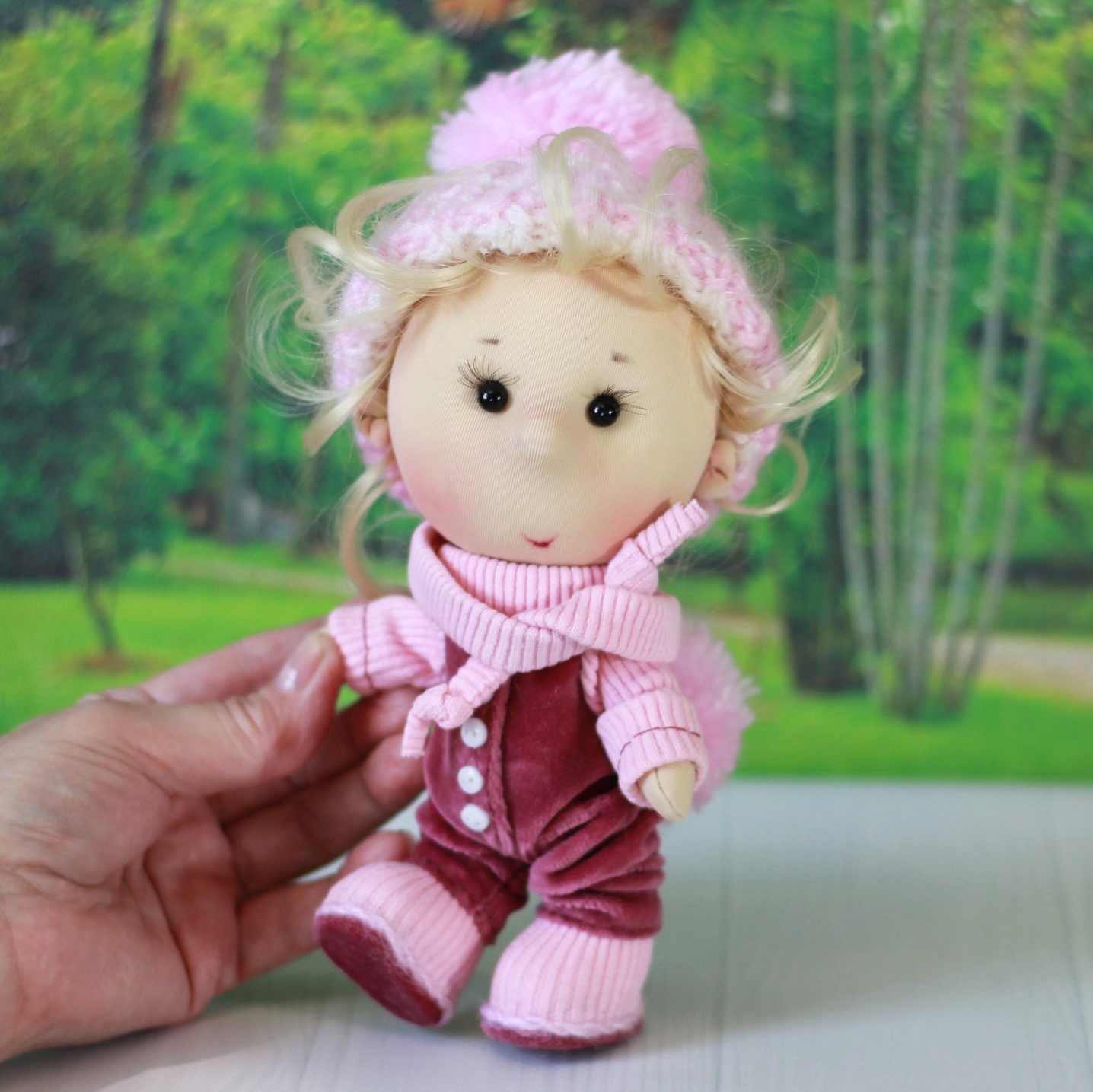 Textile Doll in pink romper - Inspire Uplift