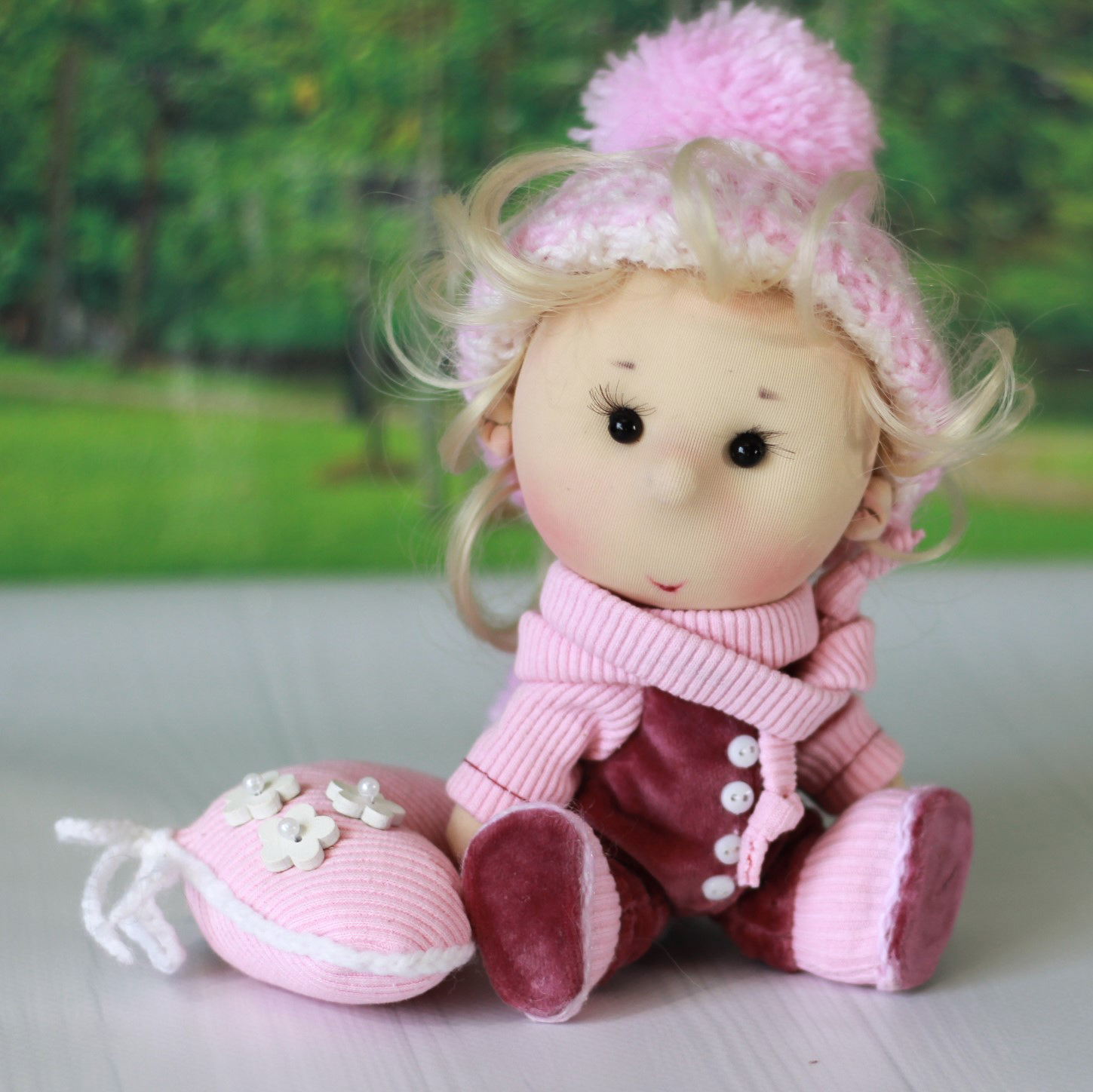 Textile Doll in pink romper - Inspire Uplift
