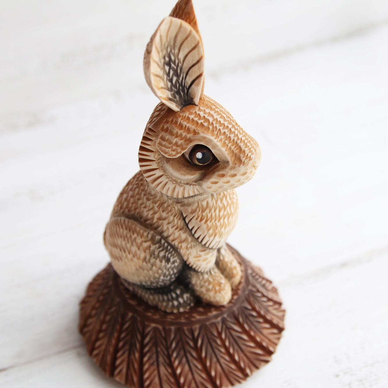 Wooden rabbit figurine, Rabbit lover gift, Wood carving art - Inspire ...