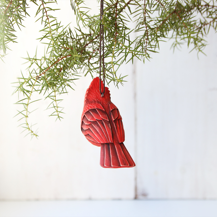 Cardinal Ornament Christmas, Cardinal Bird Ornaments, Wooden - Inspire ...