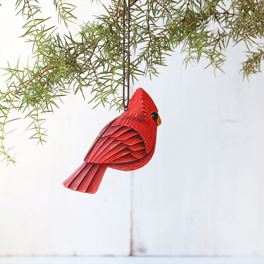Cardinal Ornament Christmas, Cardinal Bird Ornaments, Wooden - Inspire ...