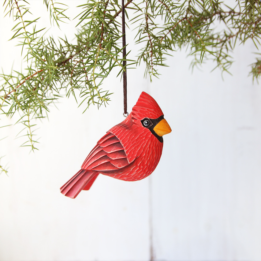 Cardinal Ornament Christmas, Cardinal Bird Ornaments, Wooden - Inspire ...