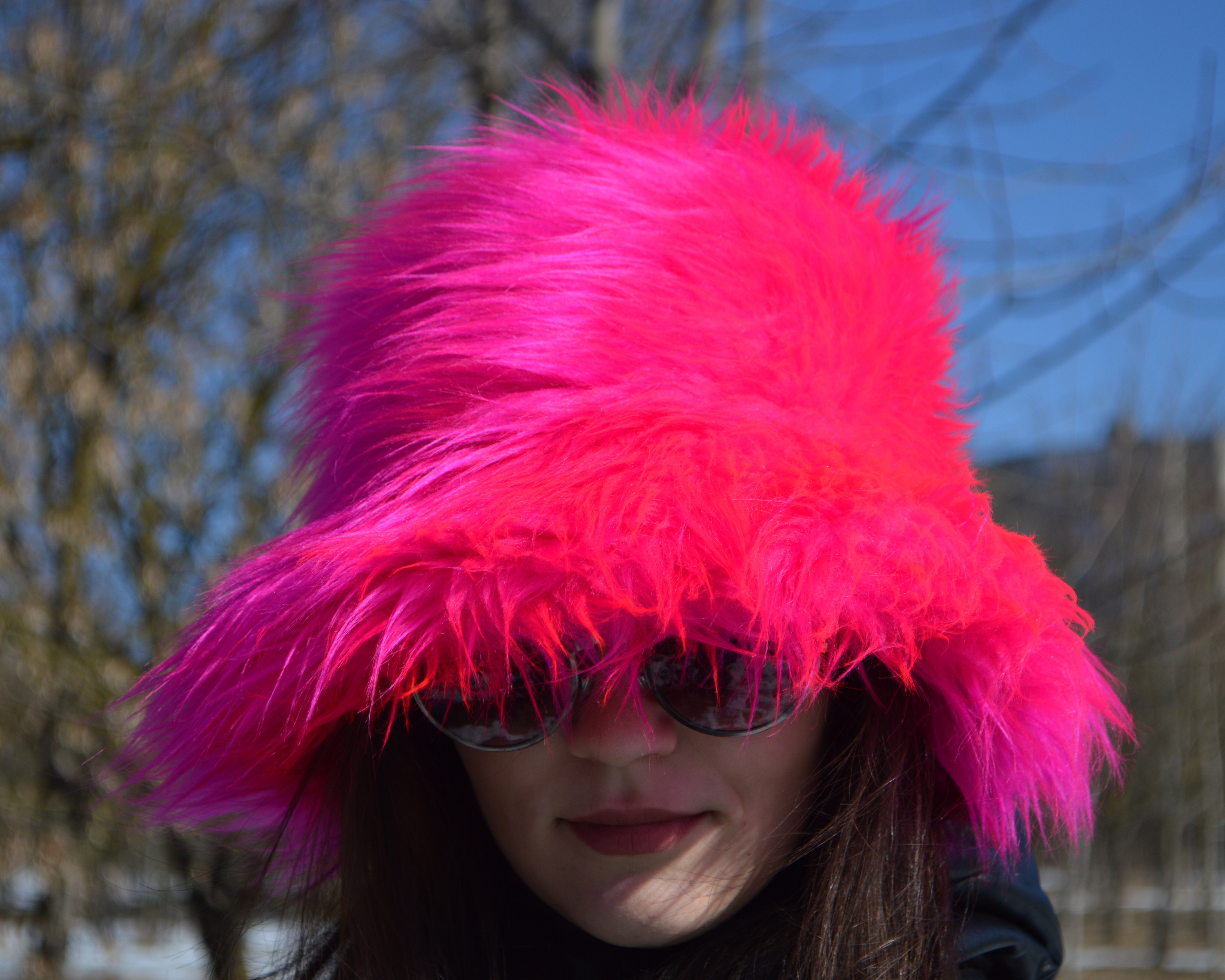 Neon pink hat. Faux fur bucket hat. Festival fuzzy neon hat. - Inspire ...