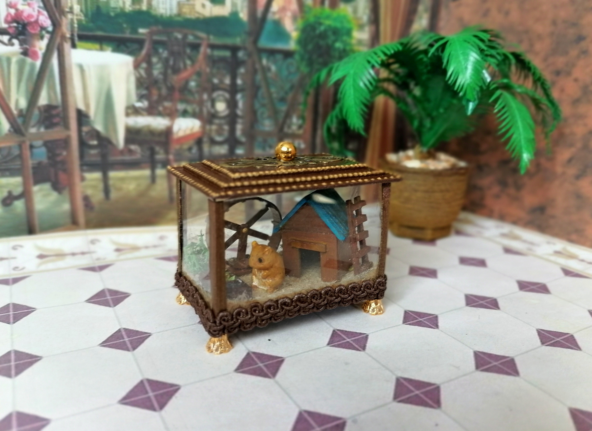 Terrarium with a hamster. Hamster cage. Puppet miniature.1:1 - Inspire ...