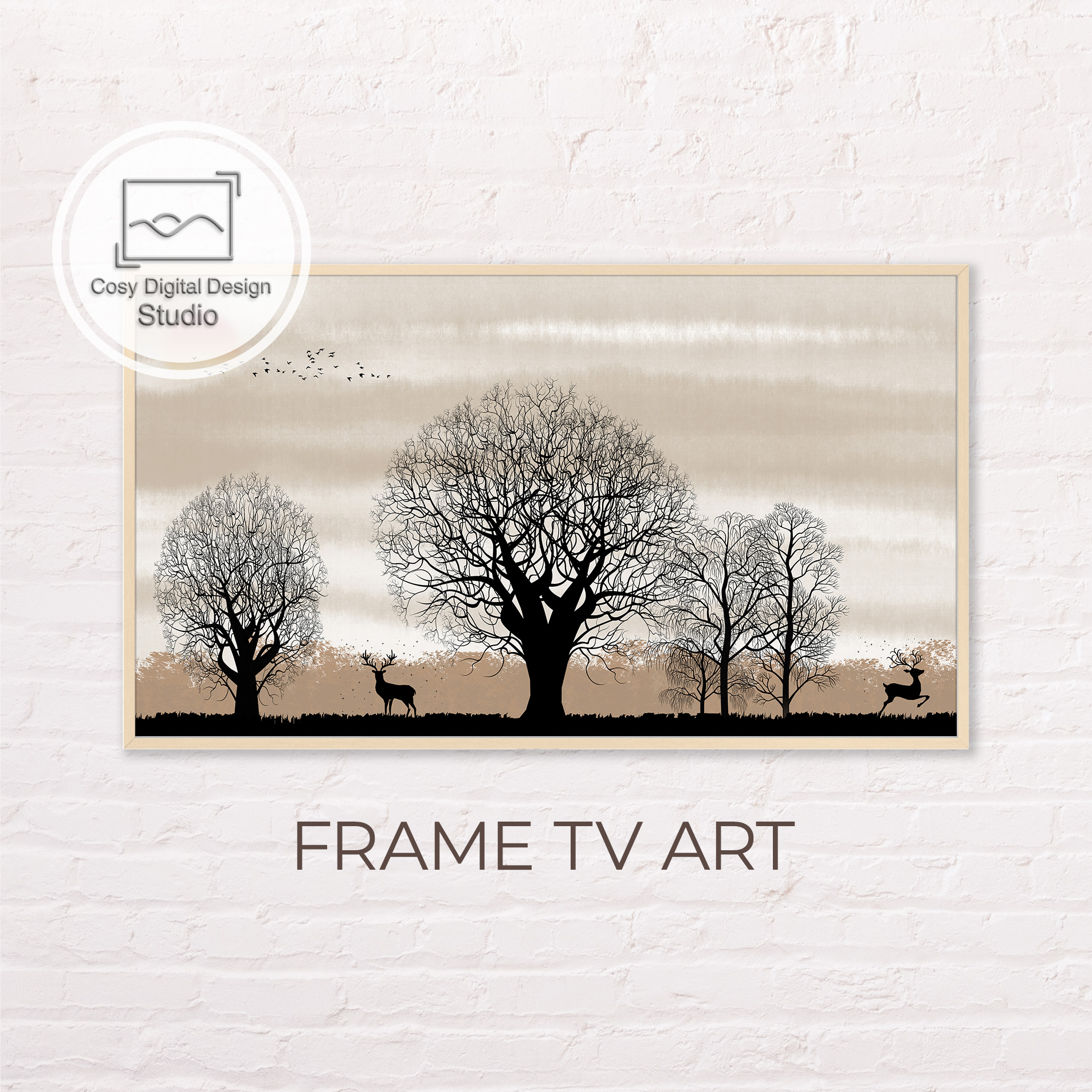 Samsung Frame TV Art | Beige Abstract Digital Landscape with - Inspire ...