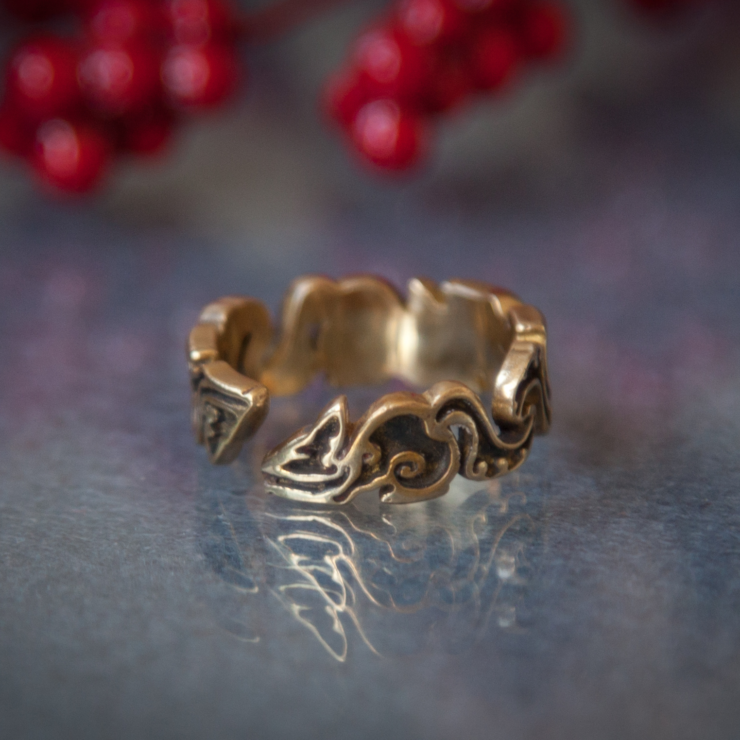 Fox adjustable ring. Fox jewelry celtic style for her. Pagan | Inspire ...