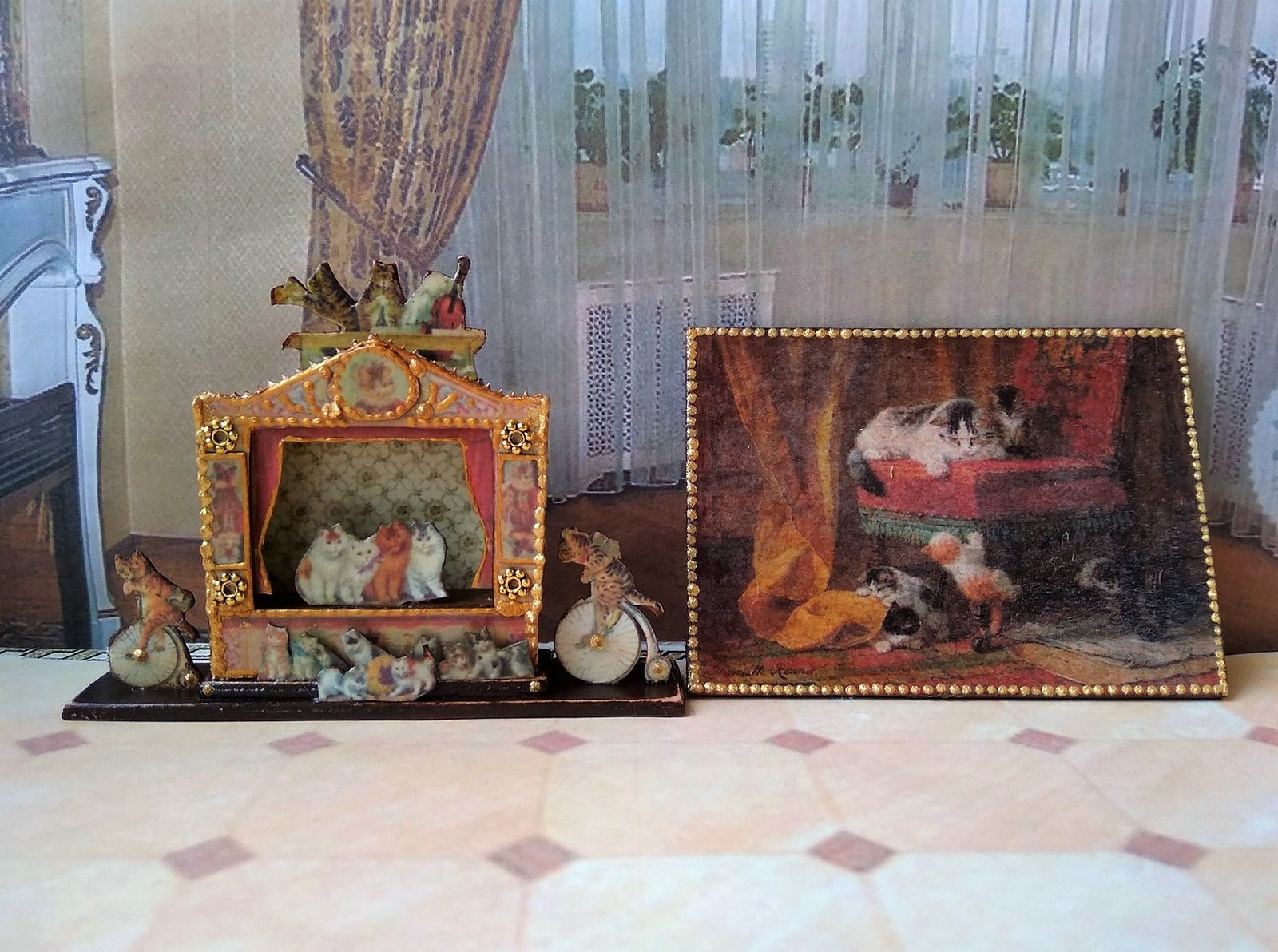Miniature theater of cats.1:12 scale. | Inspire Uplift