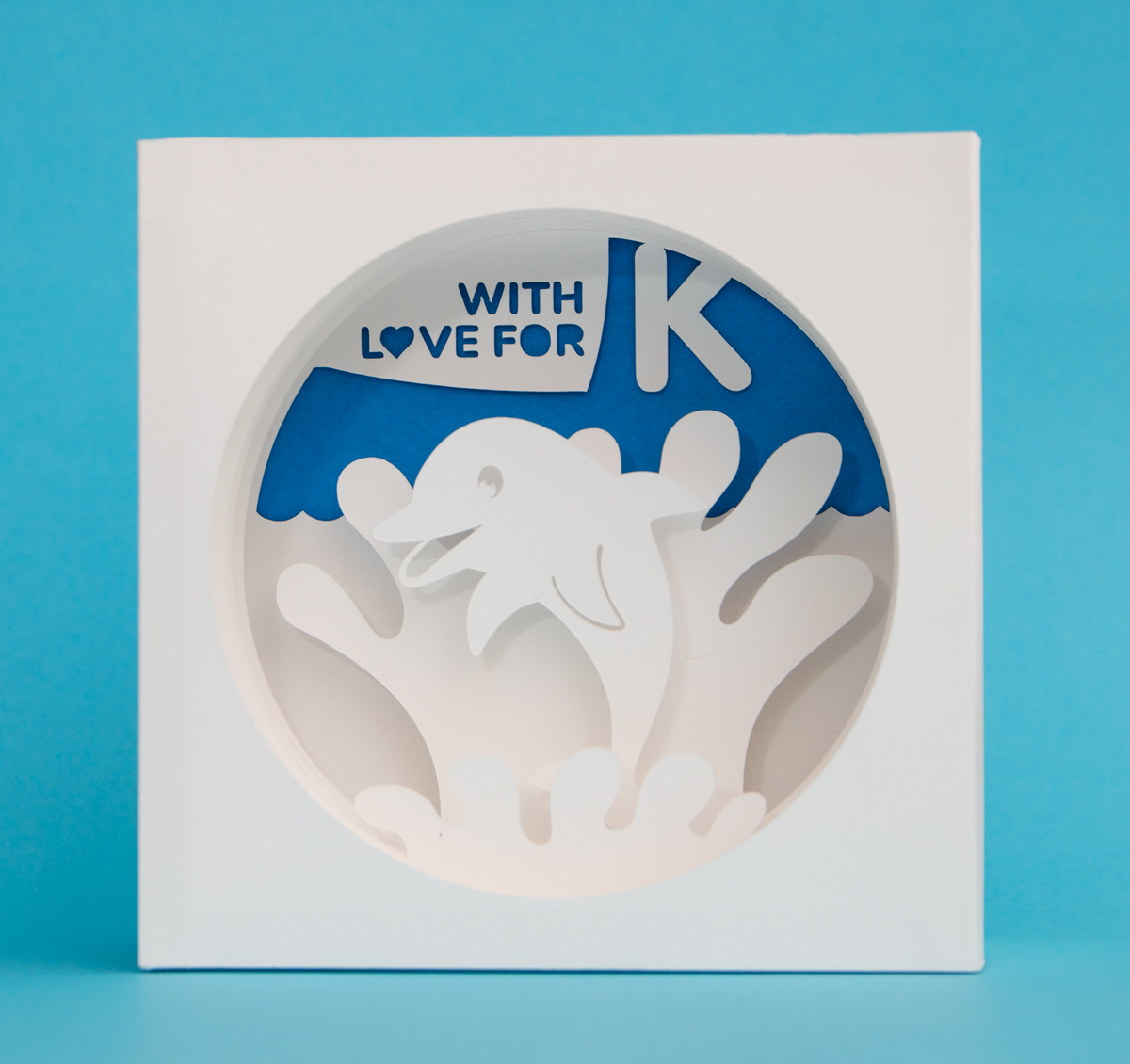 Personalized A-Z 3d tunnel card Dolphin in the spray, pop up - Inspire ...