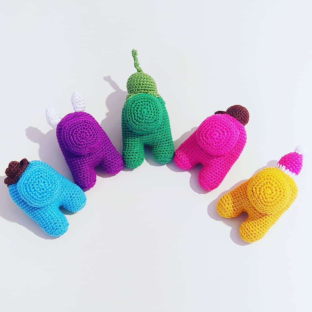 Plush Amigurumi Among Us , Crochet Stuffed Among Us Set - Inspire Uplift