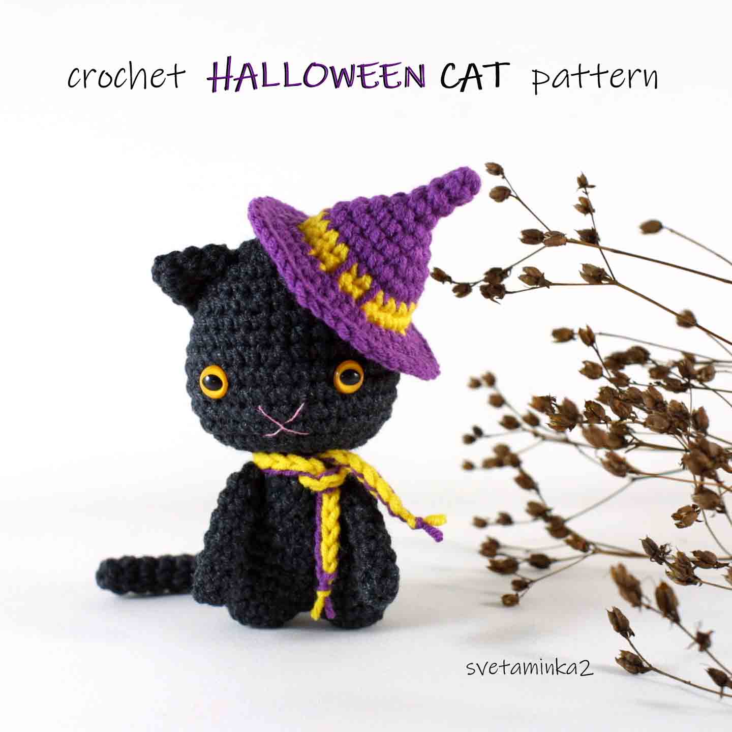 Crochet Halloween Pattern Amigurumi Halloween Black Cat Croc | Inspire ...