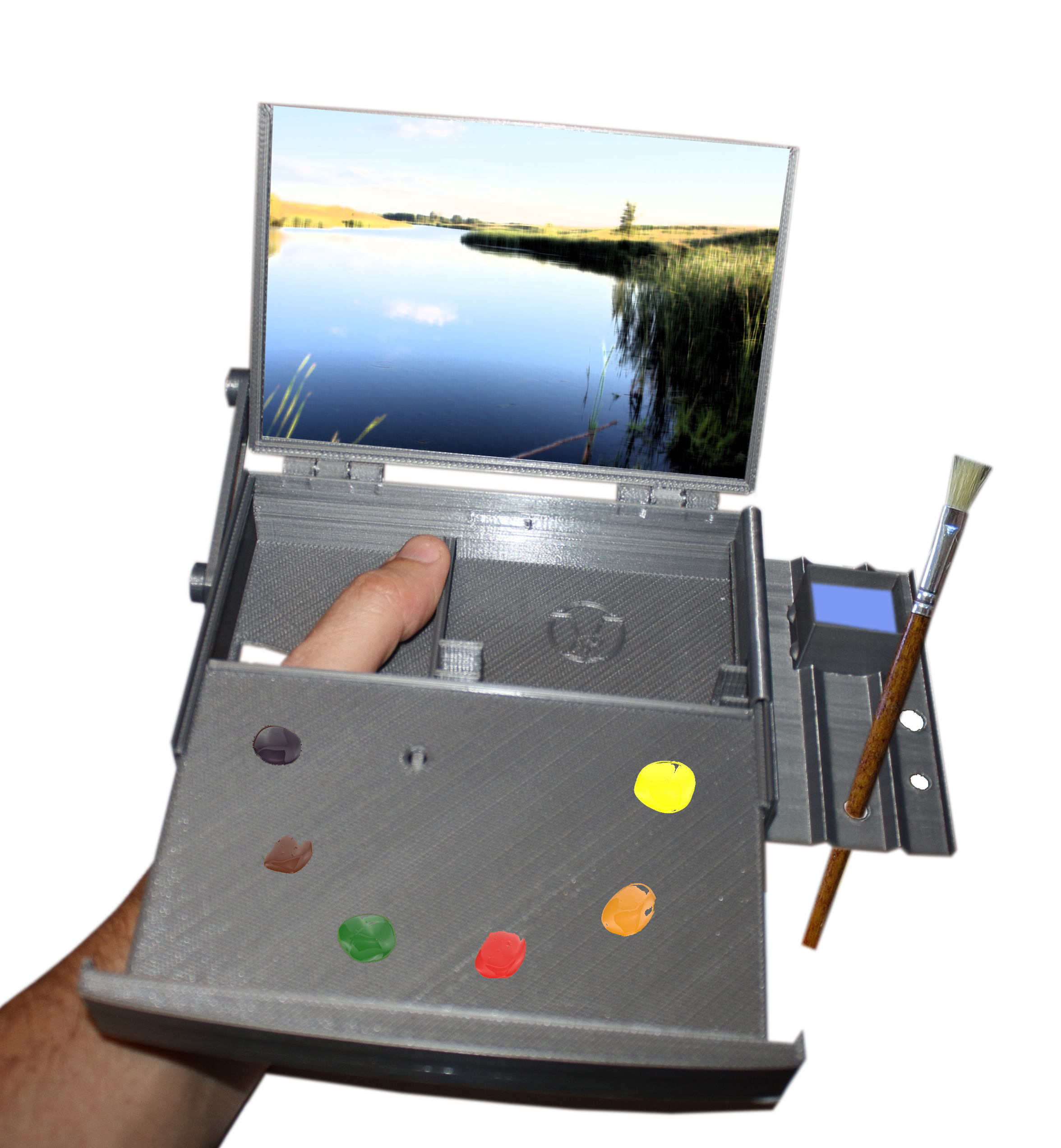 Mini plein air easel of a traveler. Pochade box - Inspire Uplift
