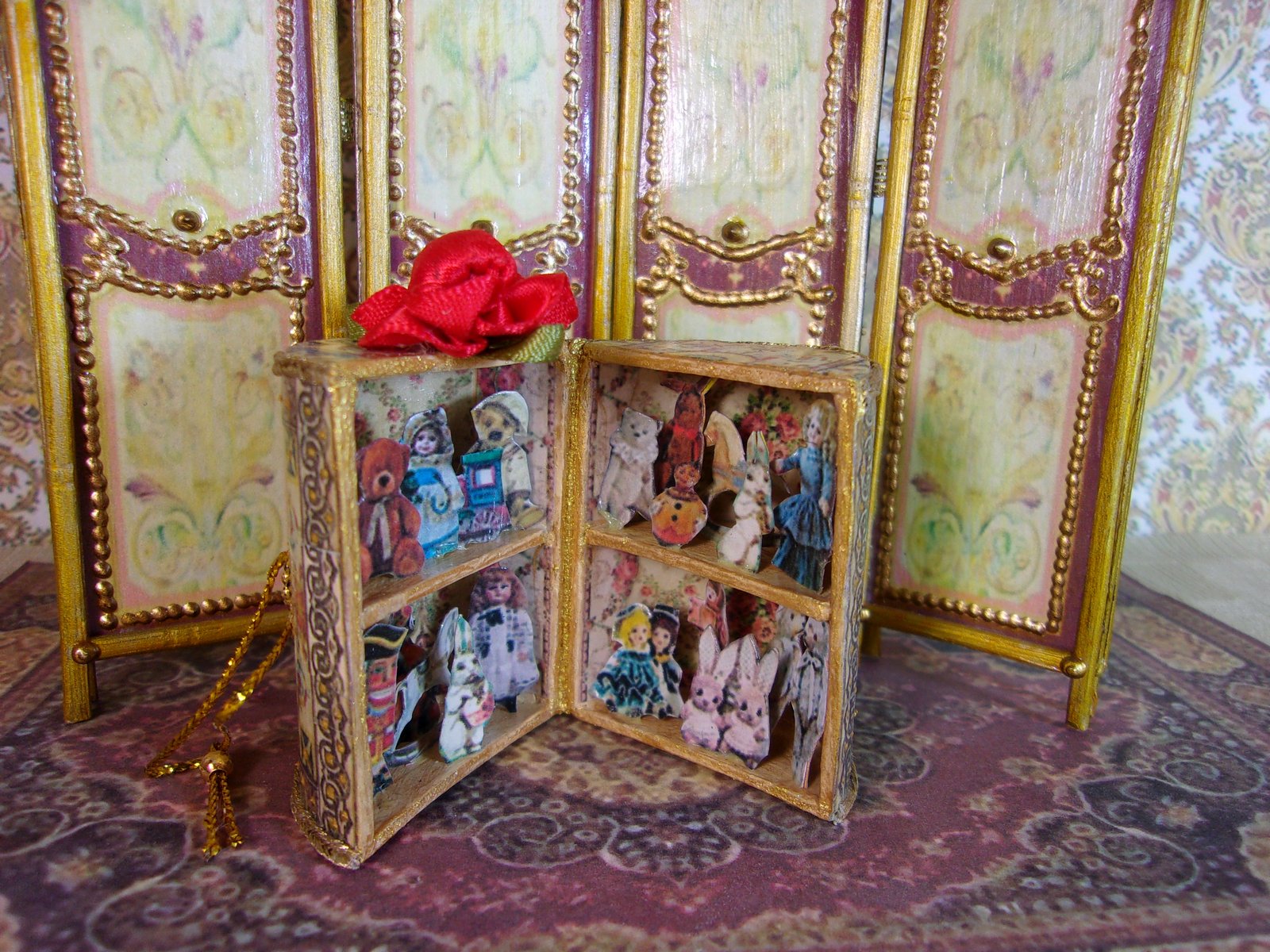 Vintage theater-box with dolls. Puppet show.1:12 scale. - Inspire Uplift