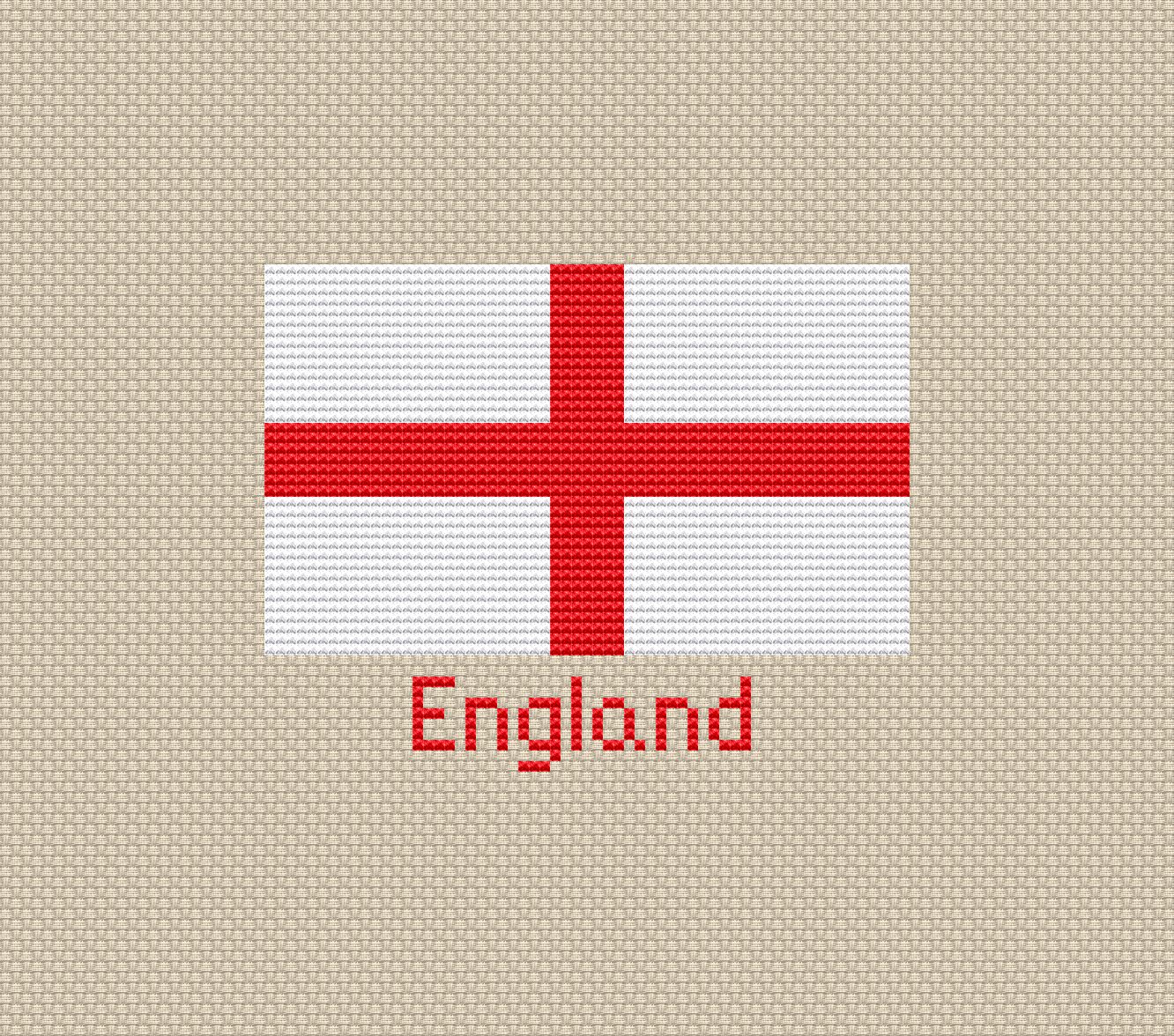 England Map Cross Stitch pattern modern, English Flag - Inspire Uplift