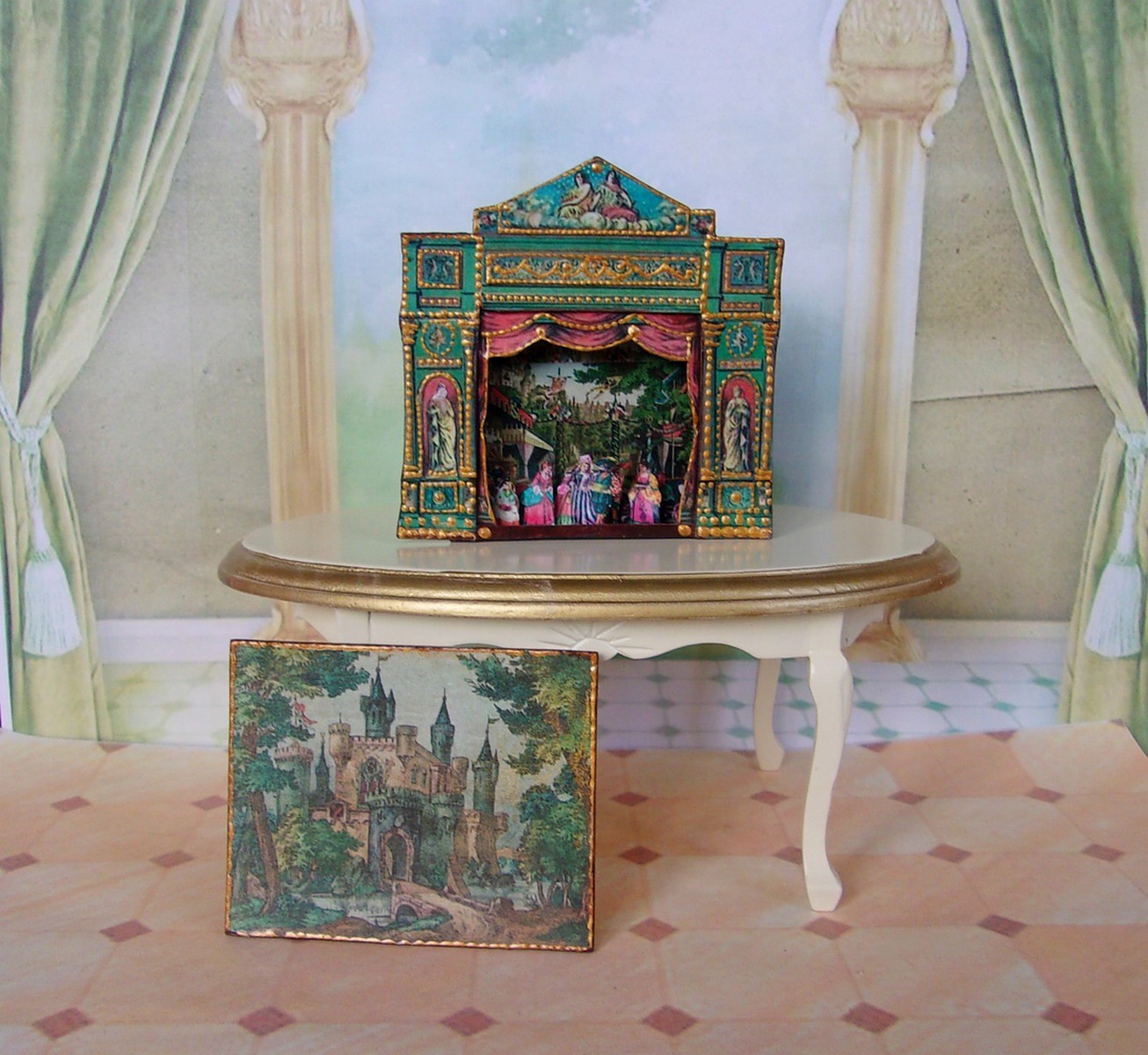 Theater for puppets. Dollhouse miniature.1:12 scale. - Inspire Uplift