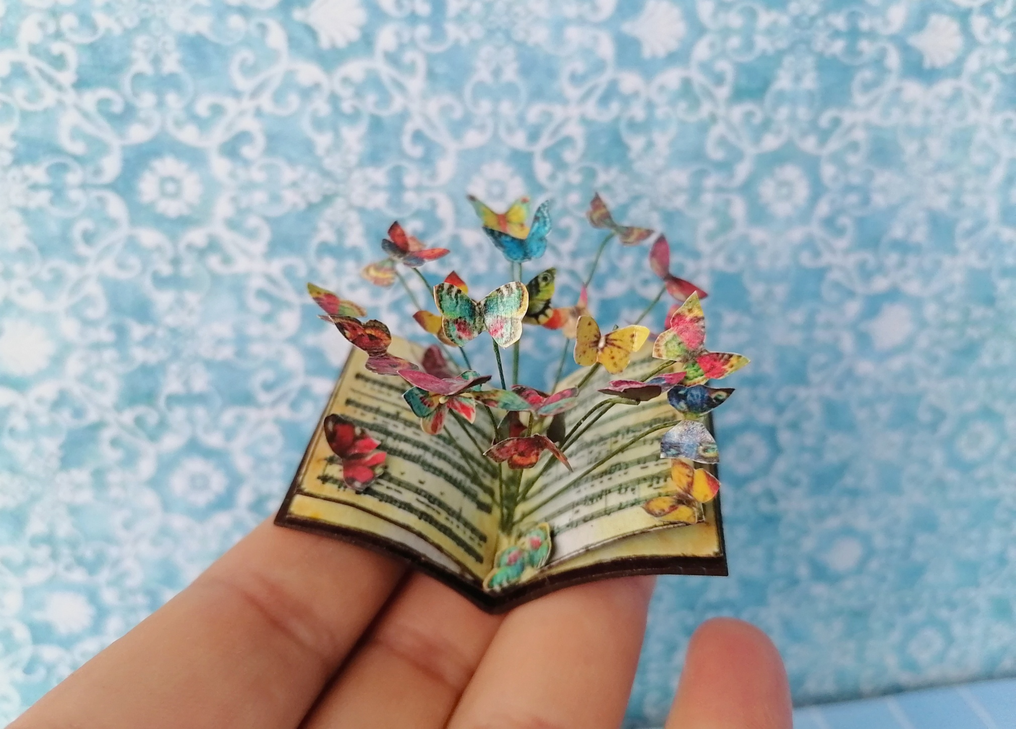 Miniature book with flying butterflies.1:12 scale. - Inspire Uplift