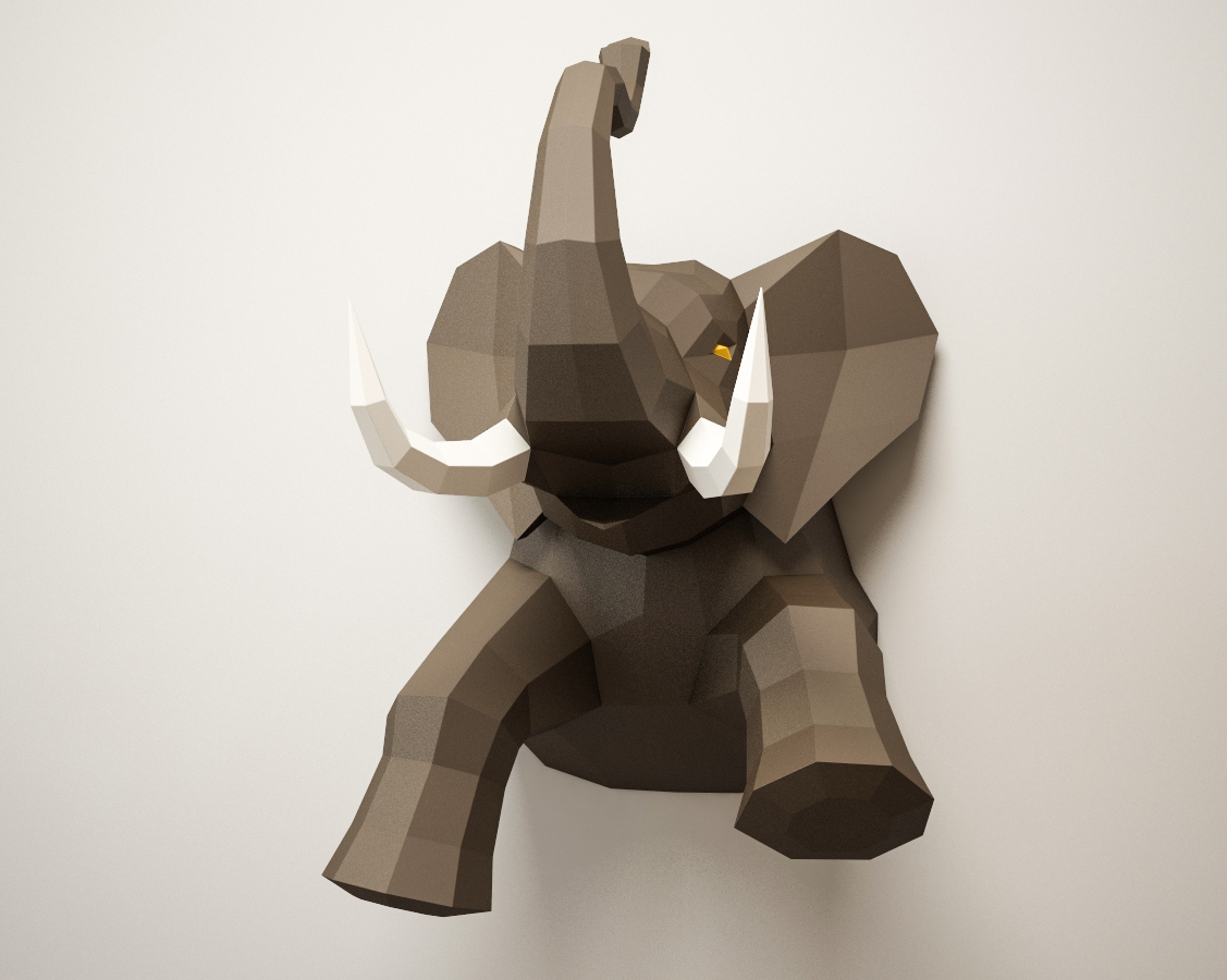 3D Papercraft Elephant, DIY paper craft model, Art Project i - Inspire ...