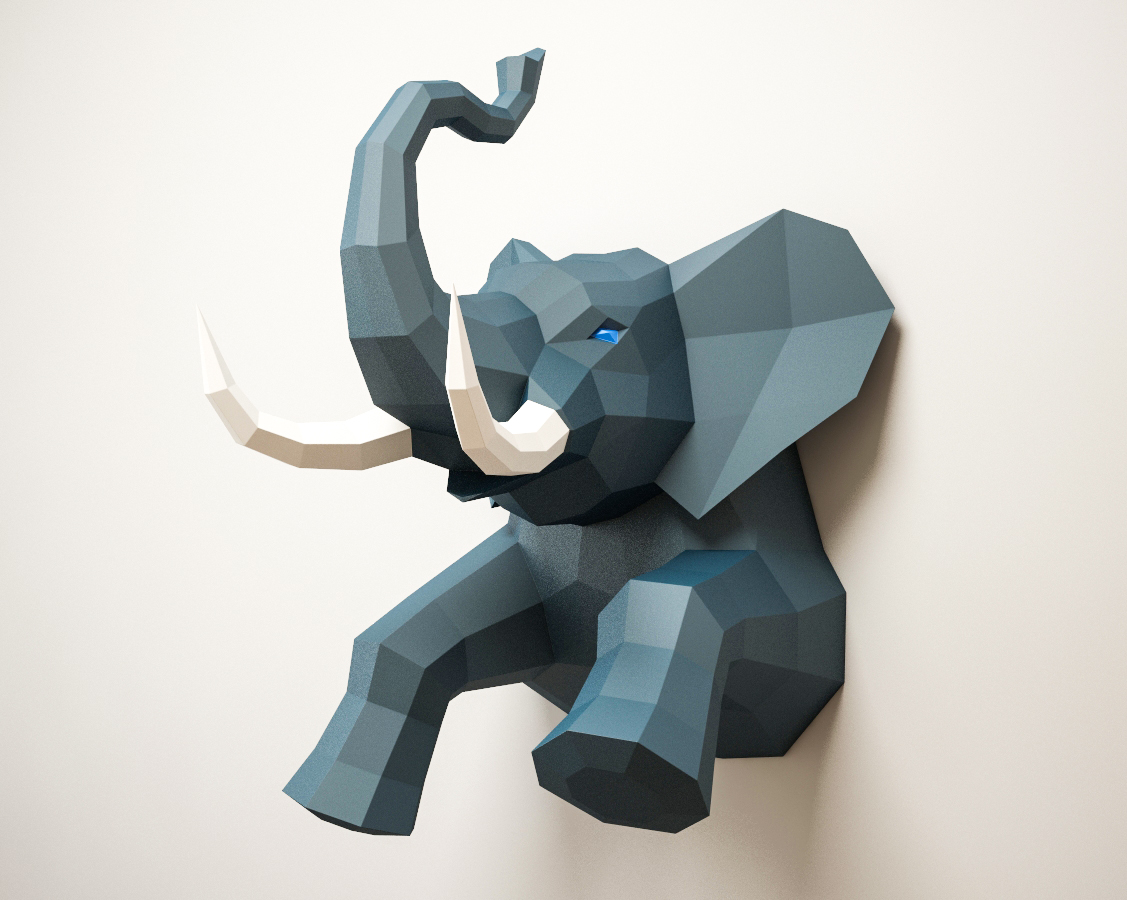 3D Papercraft Elephant, DIY paper craft model, Art Project i | Inspire ...