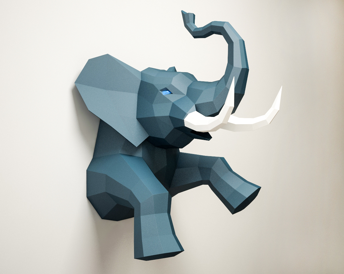 3D Papercraft Elephant, DIY paper craft model, Art Project i - Inspire ...