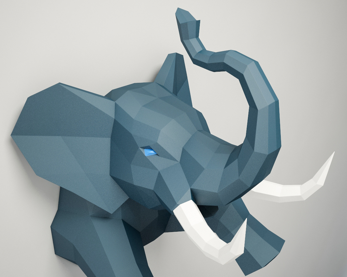 3D Papercraft Elephant, DIY paper craft model, Art Project i - Inspire ...