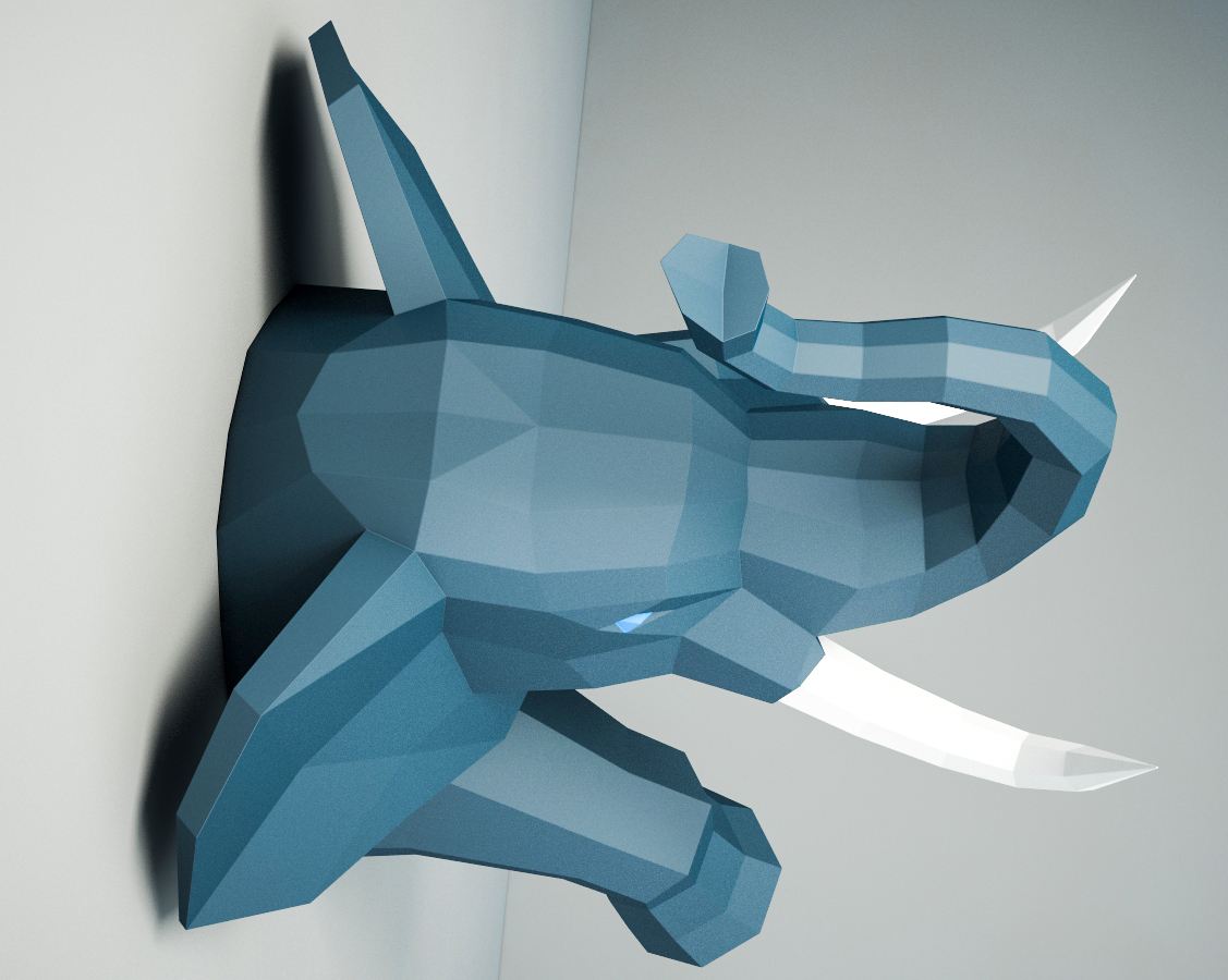 3D Papercraft Elephant, DIY paper craft model, Art Project i - Inspire ...