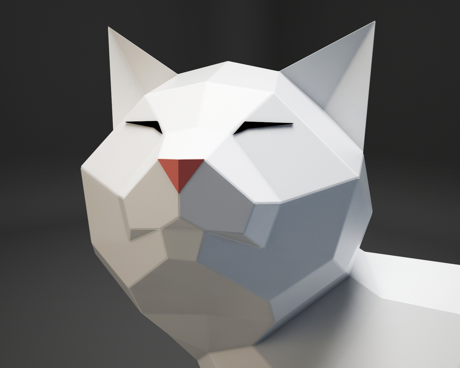Papercraft Cat, paper craft 3D model, kitten PDF template, c - Inspire ...