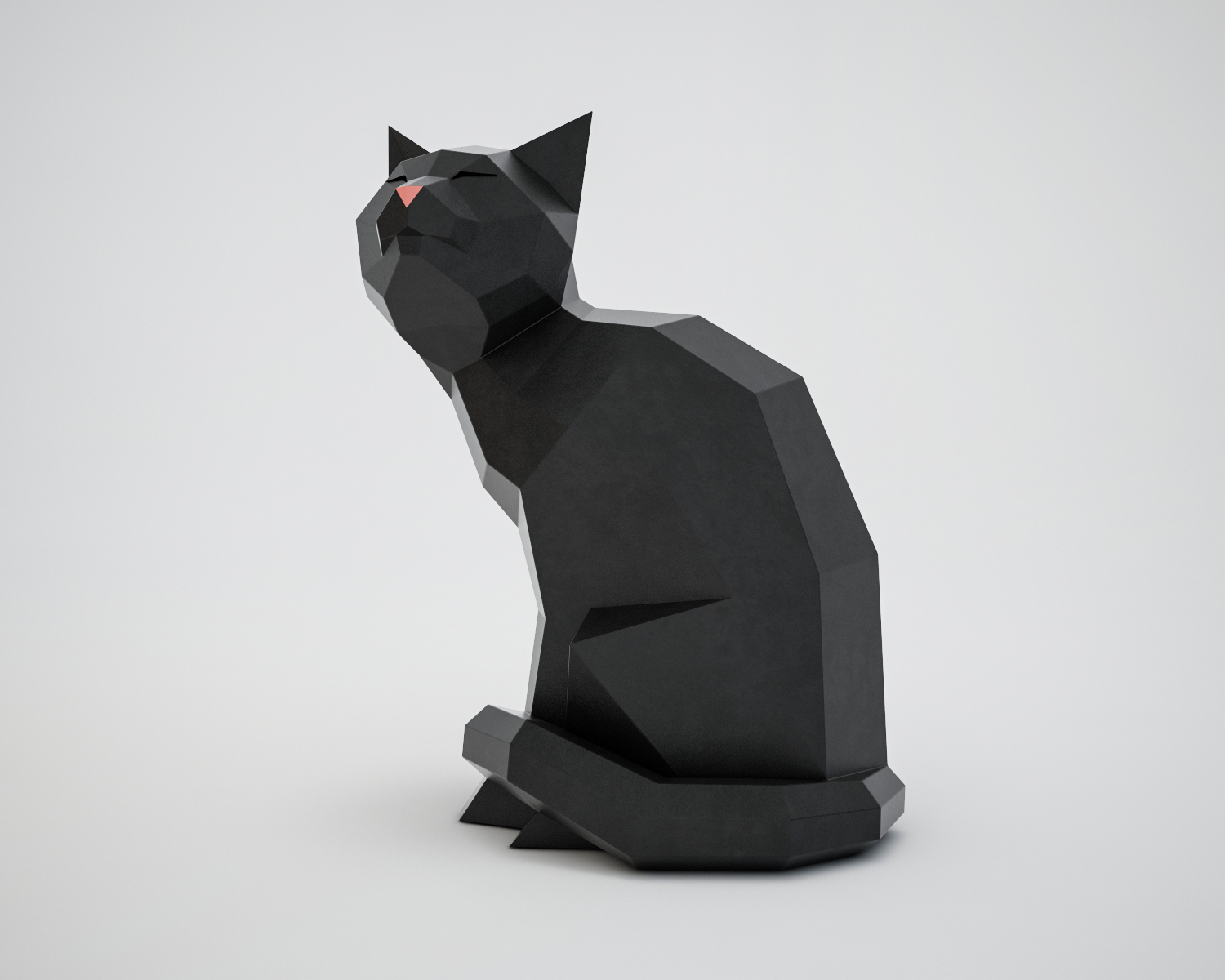 Papercraft Cat, paper craft 3D model, kitten PDF template, c - Inspire ...
