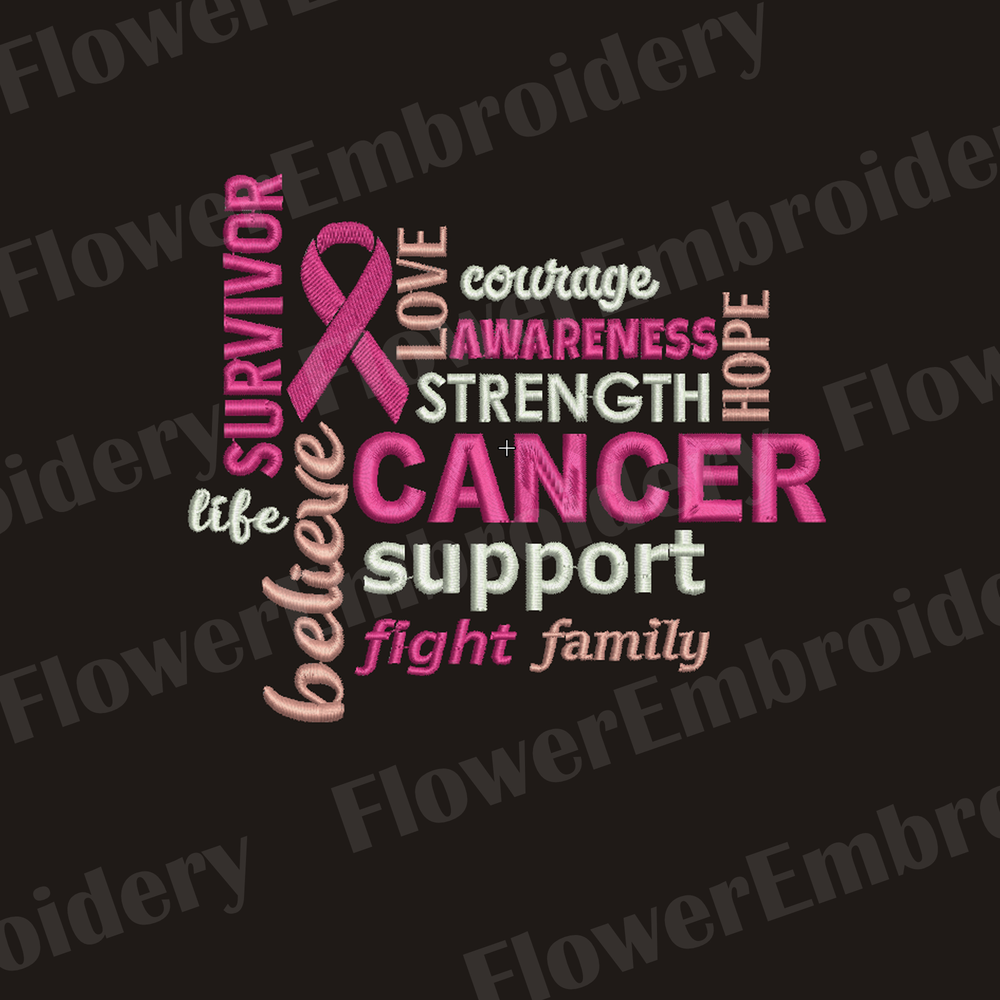 Breast cancer embroidery design Awareness cancer embroidery - Inspire ...
