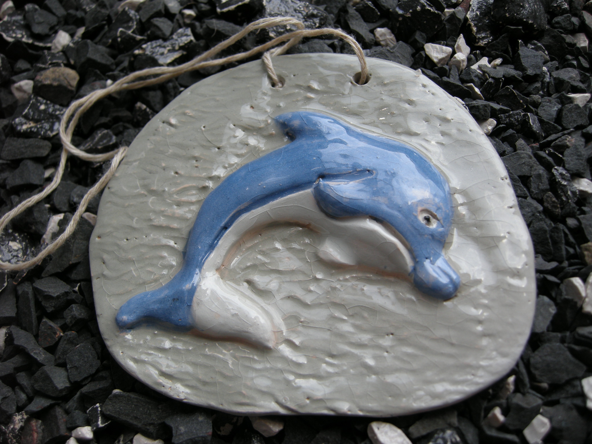 Ceramic Wall Hangings. Ceramic Plaque Dolphin Handmade | Inspire Uplift