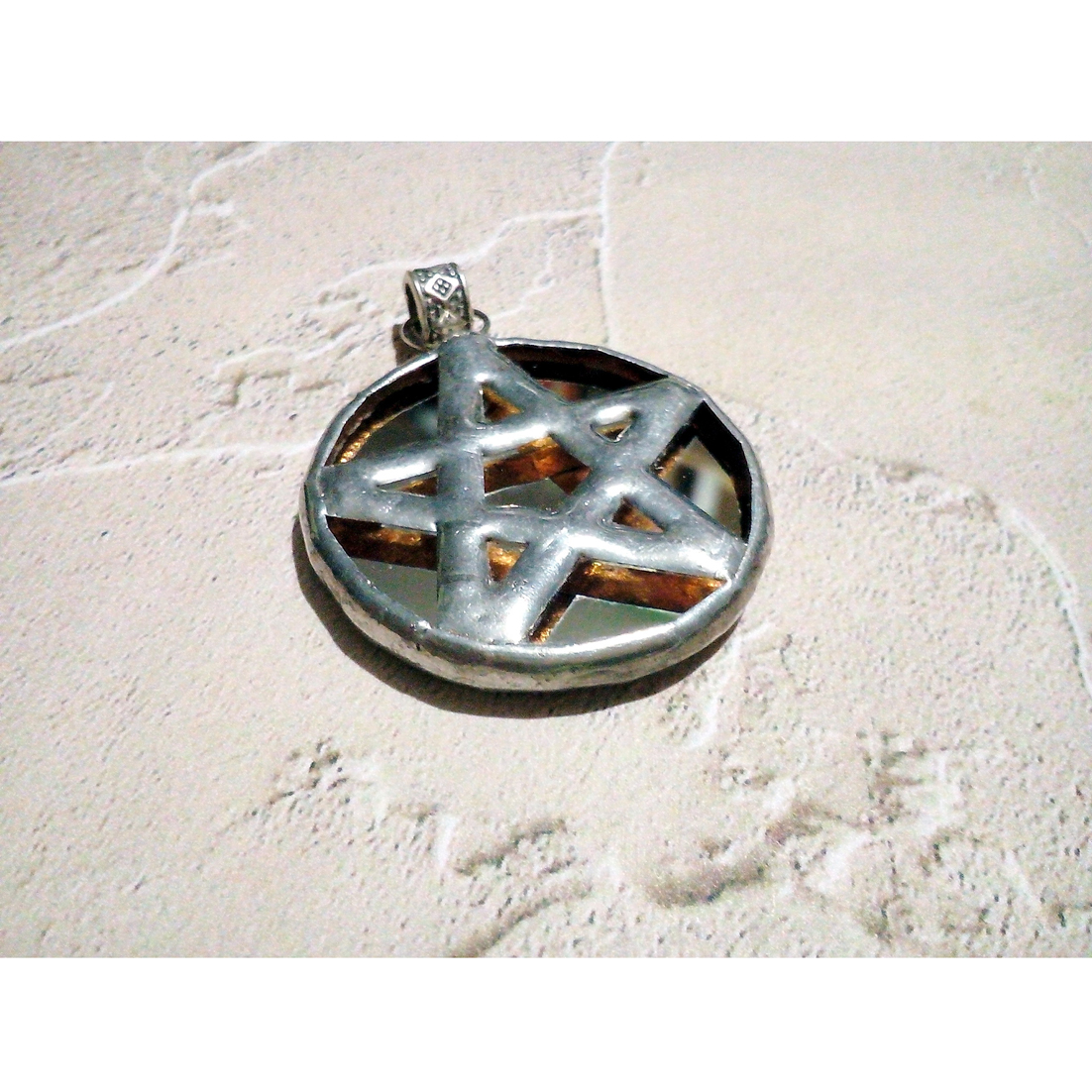 Glass Pentagram pendant, pentacle star necklace, mirror star - Inspire ...
