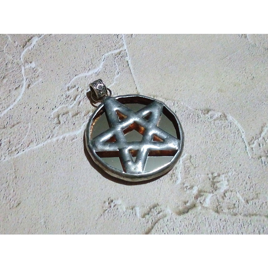 Glass Pentagram pendant, pentacle star necklace, mirror star - Inspire ...