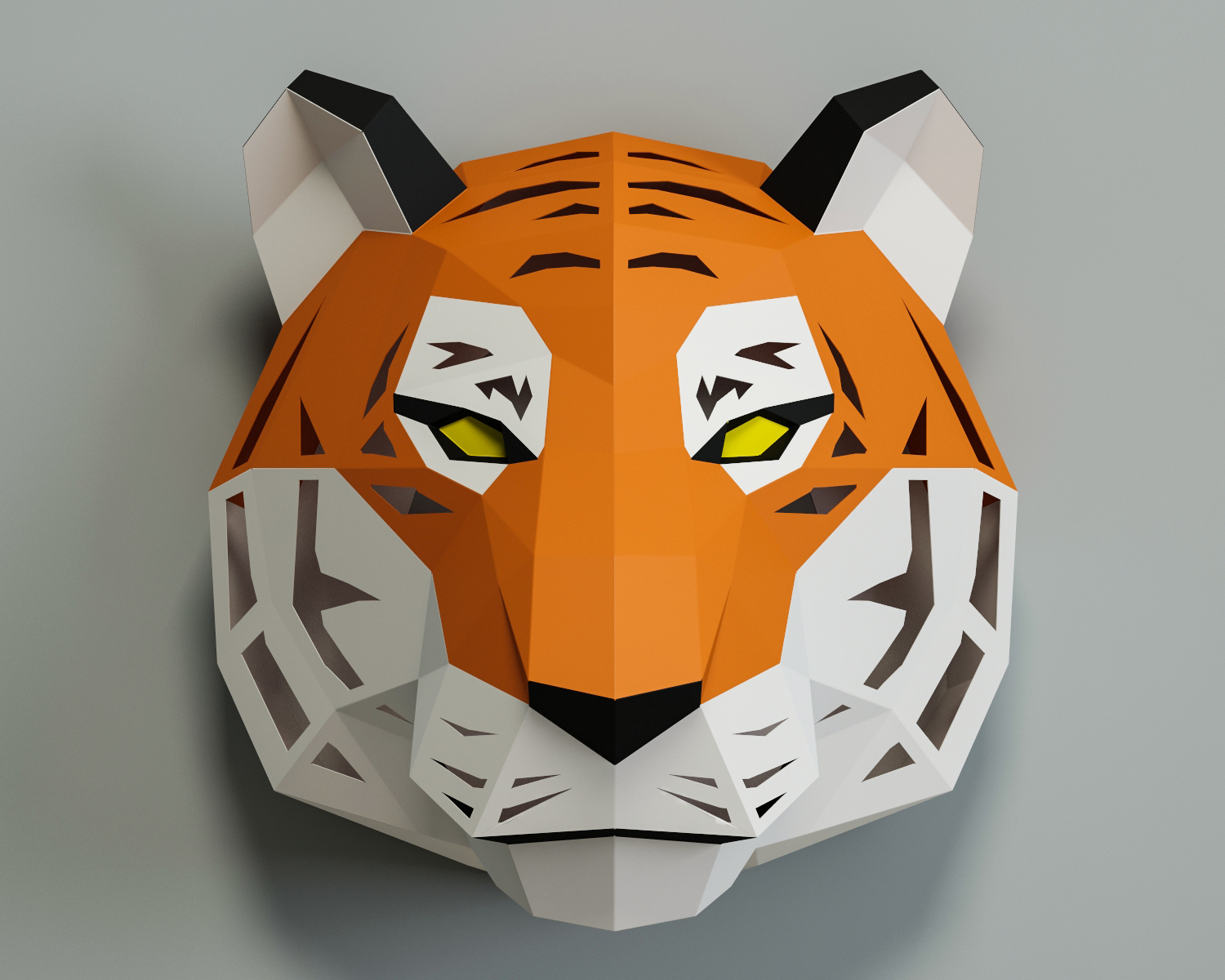 DIY Papercraft Tiger, paper craft model template, night lamp | Inspire ...