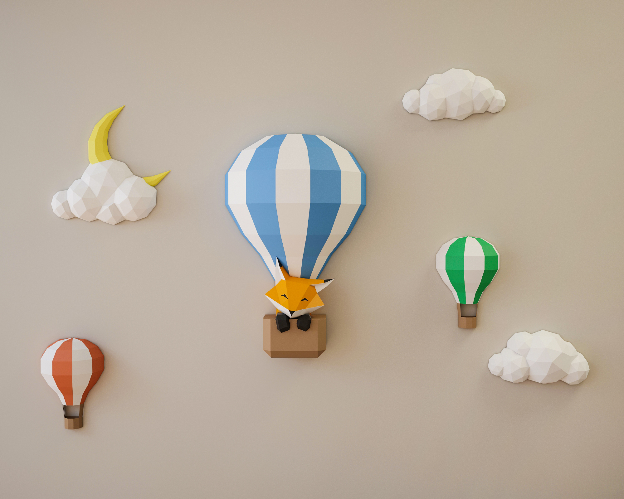 Papercraft Balloons and Clouds, paper craft sky panorama, mo | Inspire ...