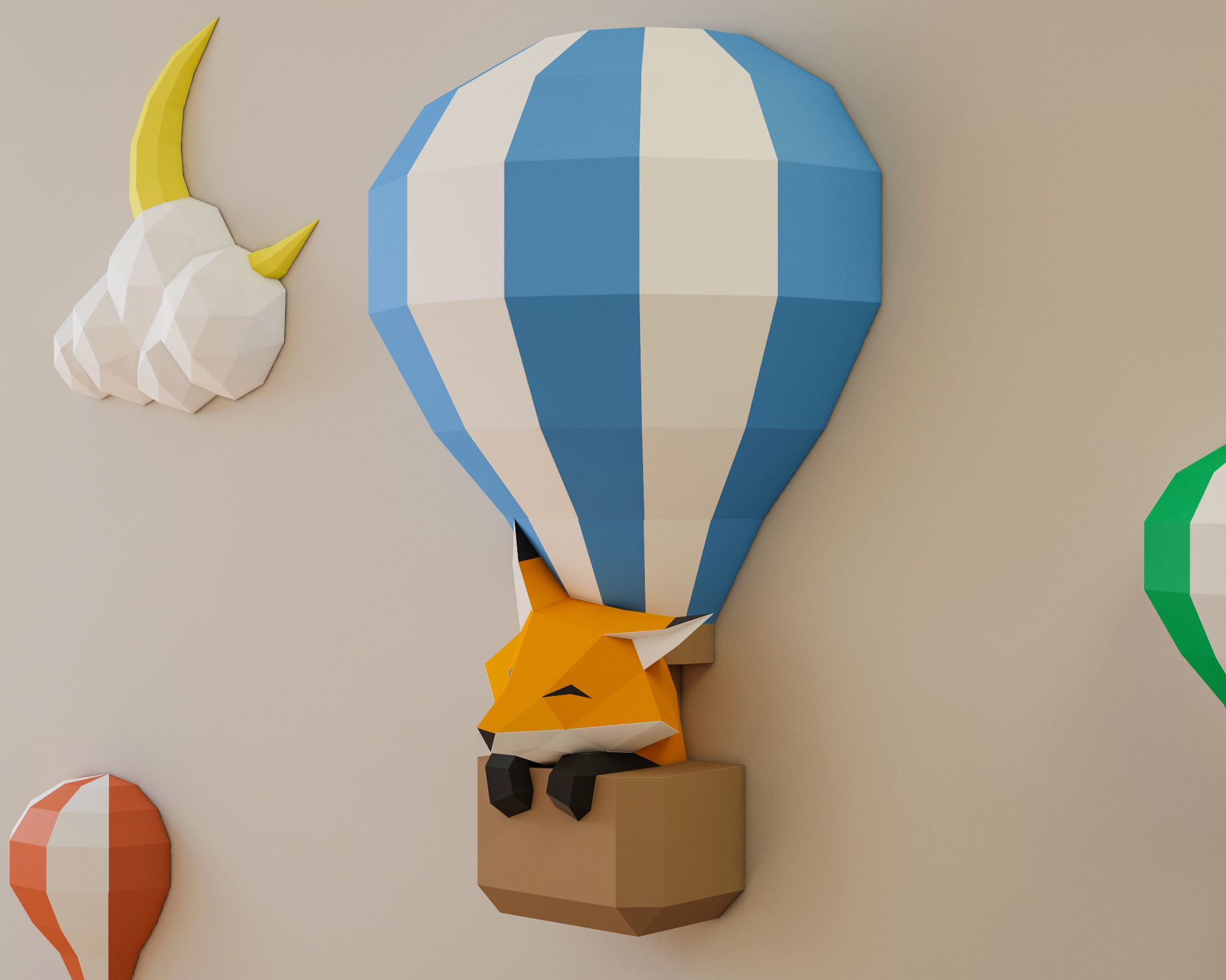 Papercraft Balloons and Clouds, paper craft sky panorama, mo - Inspire ...