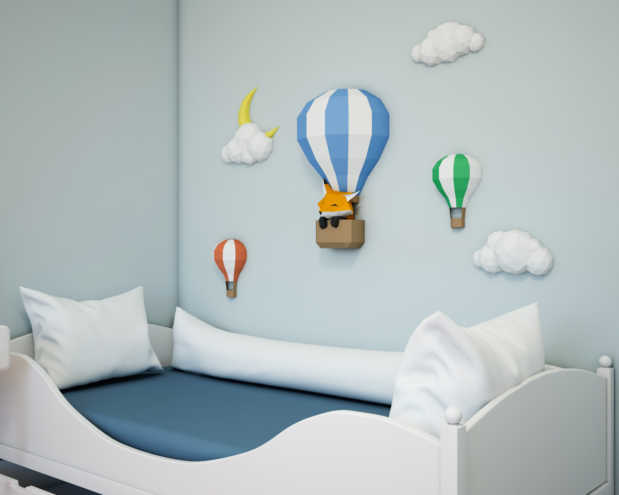 Papercraft Balloons and Clouds, paper craft sky panorama, mo - Inspire ...