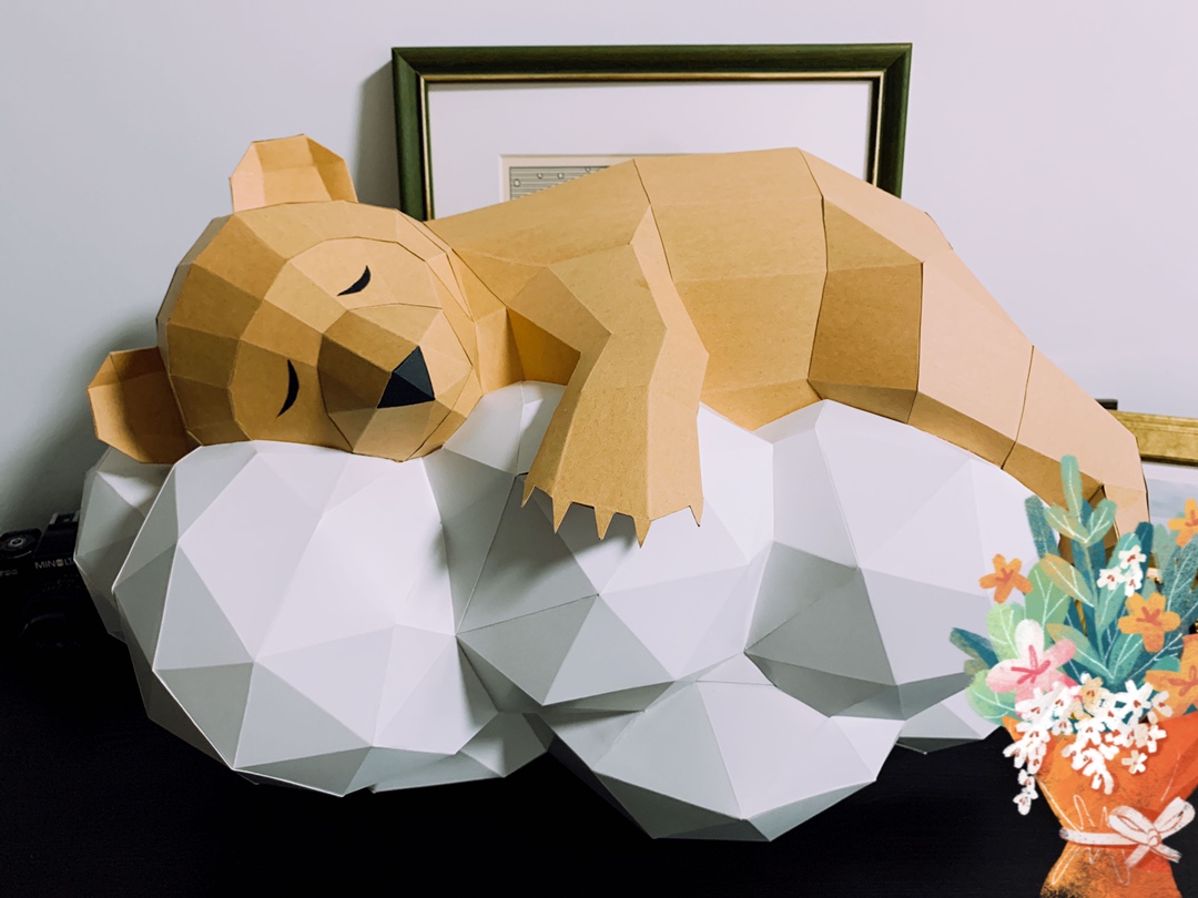 PDF Papercraft Bear on a cloud, Paper Craft 3D origami kit, - Inspire ...