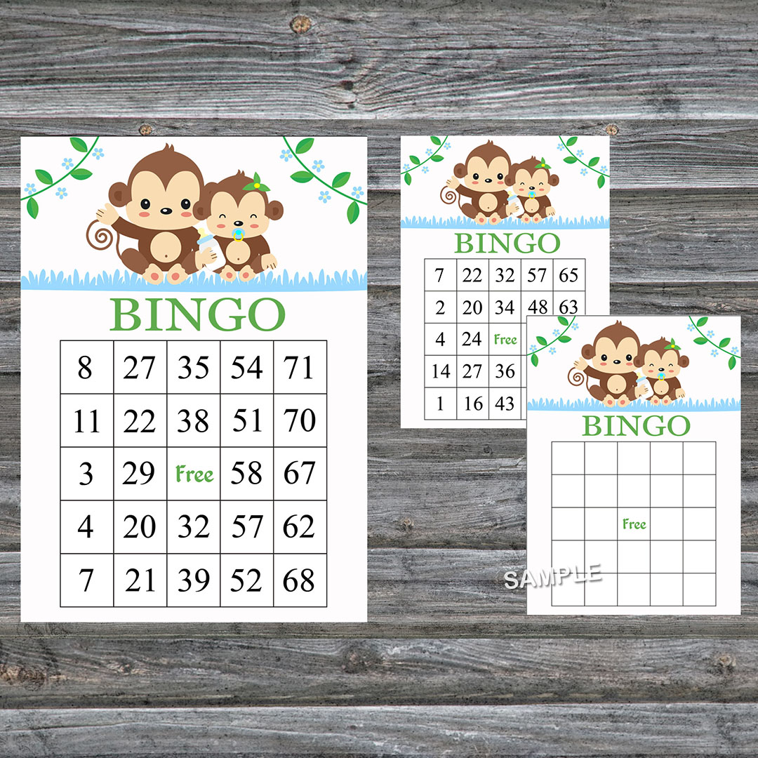 Baby Monkey bingo cards,Baby Monkey bingo game,Monkey printa - Inspire ...