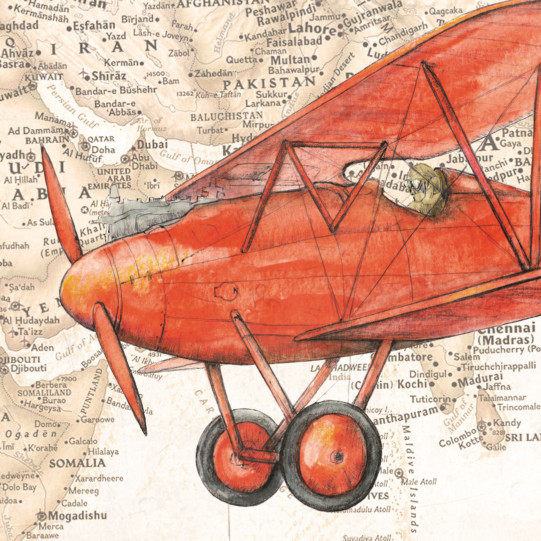 Plane Sopwith Camel on the map Printable print Digital decor - Inspire ...