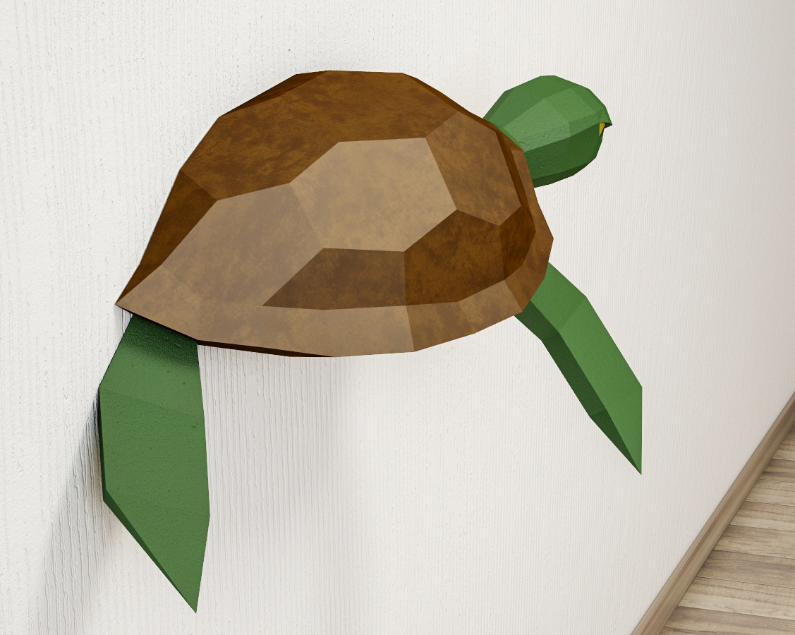 Papercraft Turtle, DIY 3D origami home decor, Paper craft te - Inspire ...