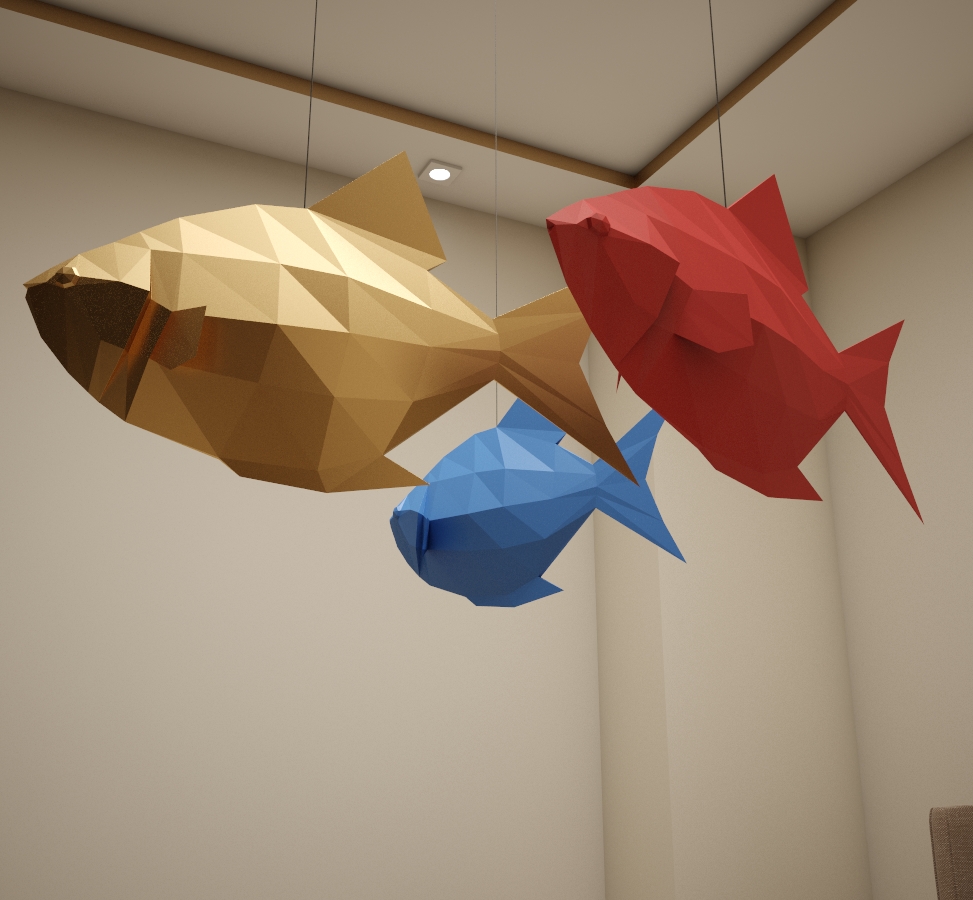 Papercraft Fish, pattern PDF template, 3d paper craft, paper - Inspire ...