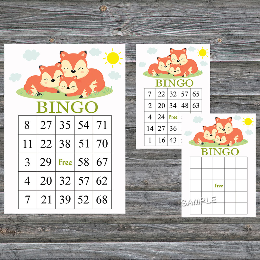 Sleeping Fox bingo cards,Sleeping Fox bingo game,Fox printab | Inspire ...