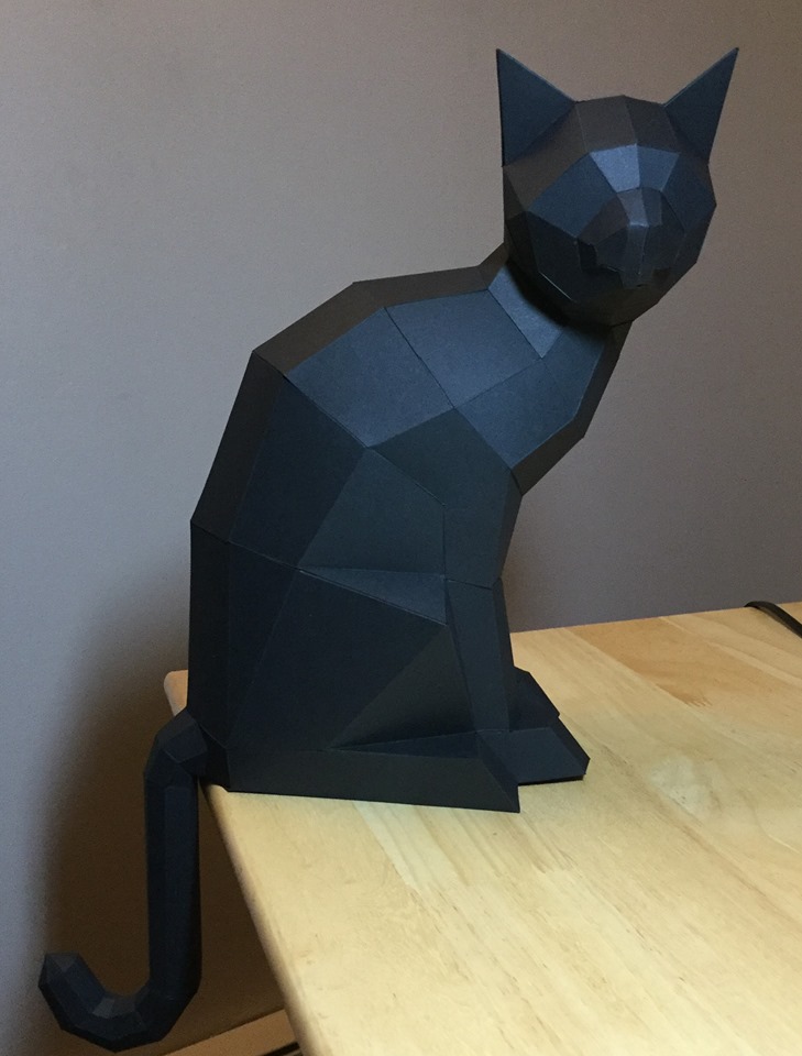 3D Paper craft Cat, DIY sculpture sitting cat, Papercrafting - Inspire ...