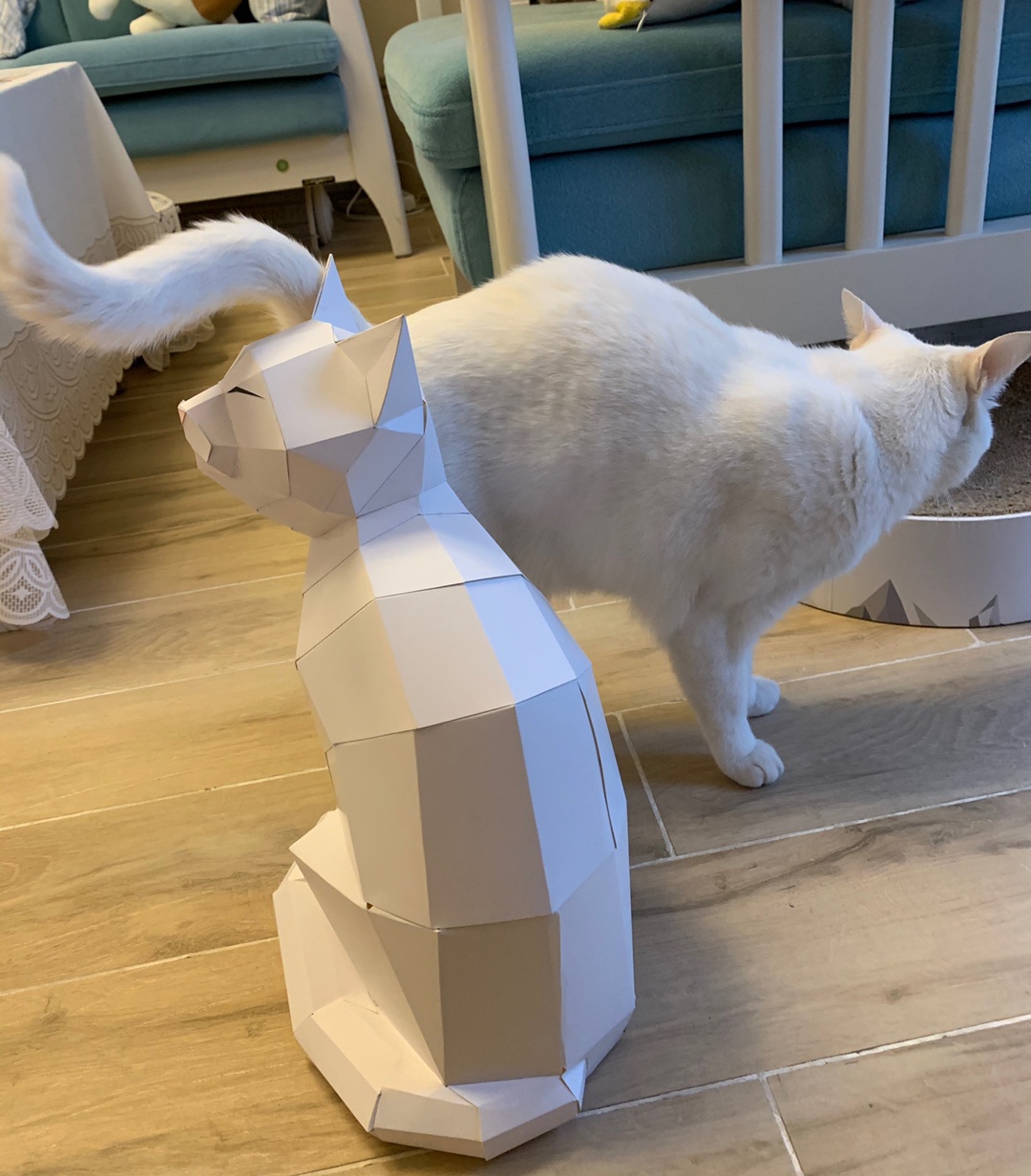 Papercraft Cat, paper craft 3D model, kitten PDF template, c - Inspire ...