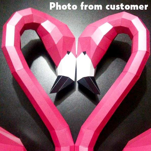 Papercraft Flamingo, 3D Paper Craft sculpture, animal head t - Inspire ...