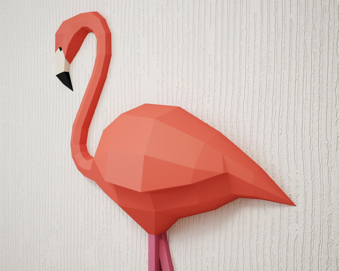 Papercraft Flamingo, 3D Paper Craft model, DIY Paper sculptu - Inspire ...