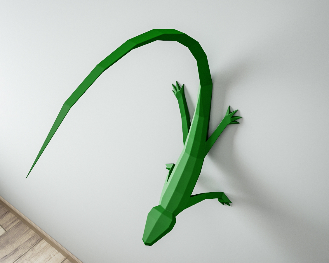 Papercraft Lizard, 3D paper craft lacertian, papercraft PDF - Inspire ...