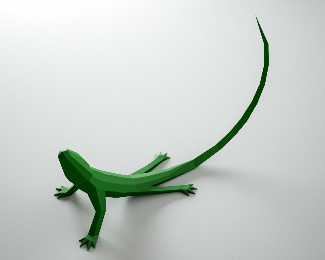 Papercraft Lizard, 3D paper craft lacertian, papercraft PDF - Inspire ...