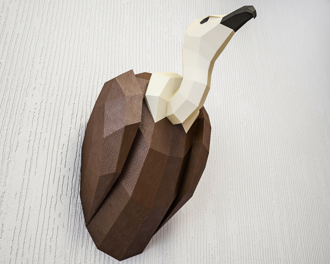 Paper model Vulture 3D, Griffin, Condor, Eagle animal trophy - Inspire ...