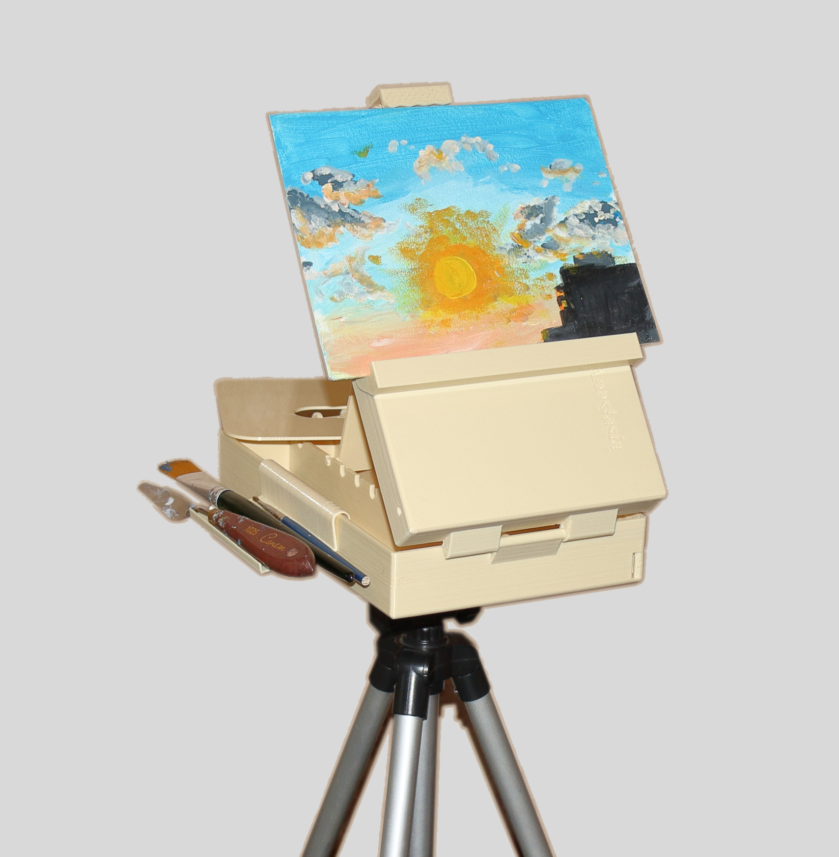3d model .stl format Desktop easel with a box for printing - Inspire Uplift