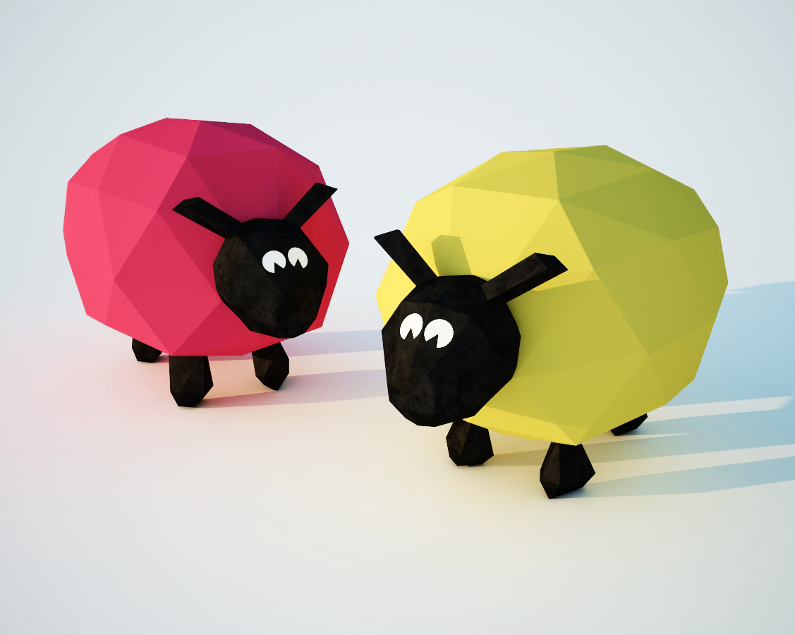 Papercraft Sheep, Paper Model lamb, 3D low poly sculpture Ra - Inspire ...